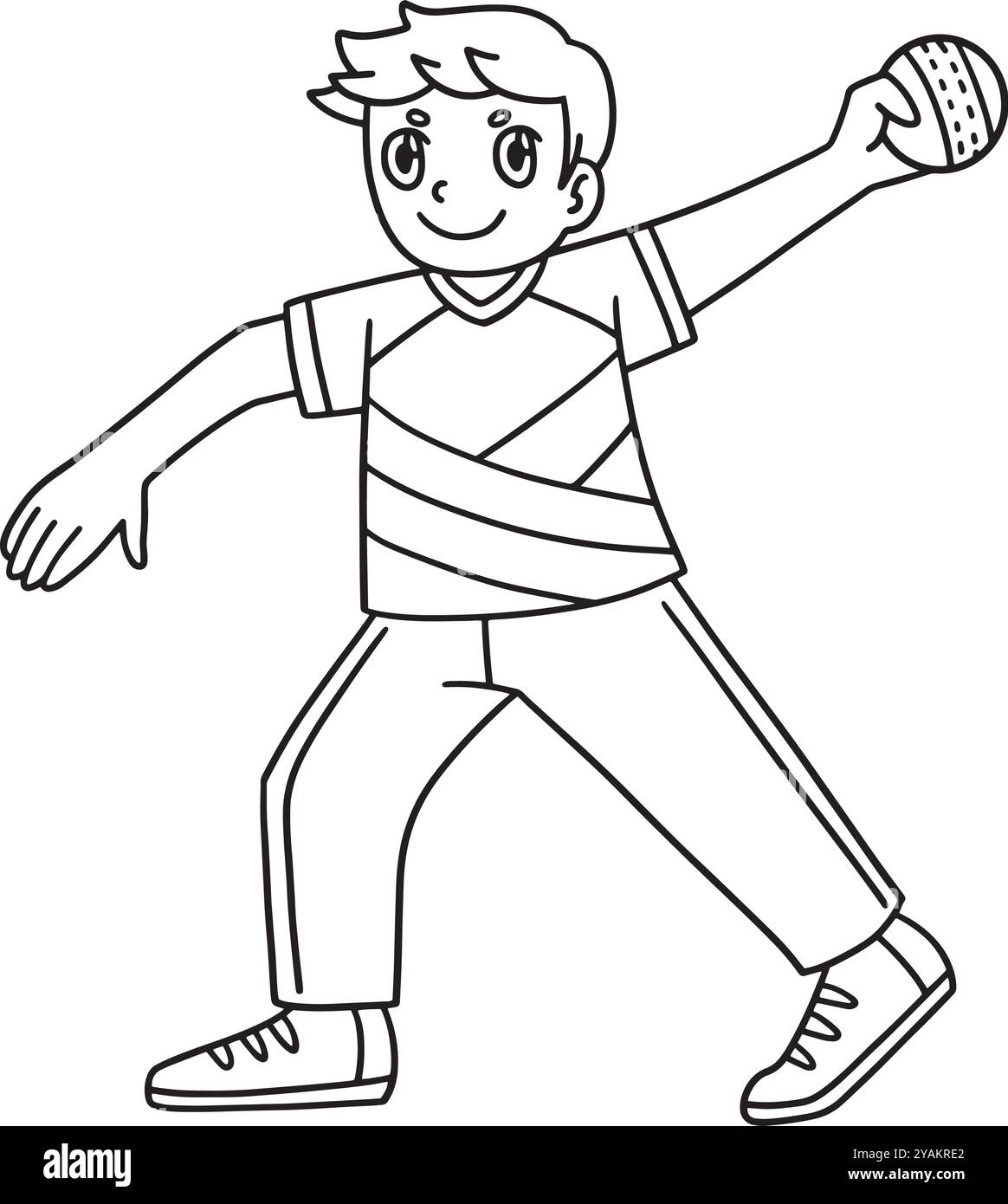 Cricket Bowler Ready to Throw the Ball Isolated Stock Vector Image ...