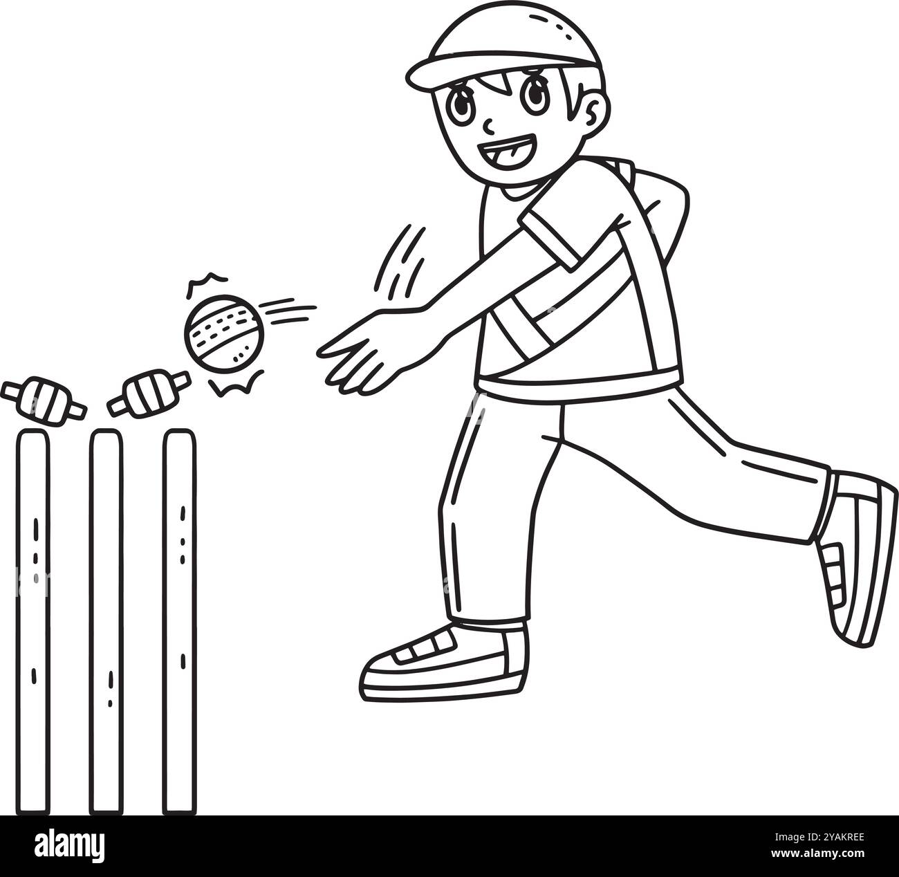 Kids cricket player Stock Vector Images - Alamy
