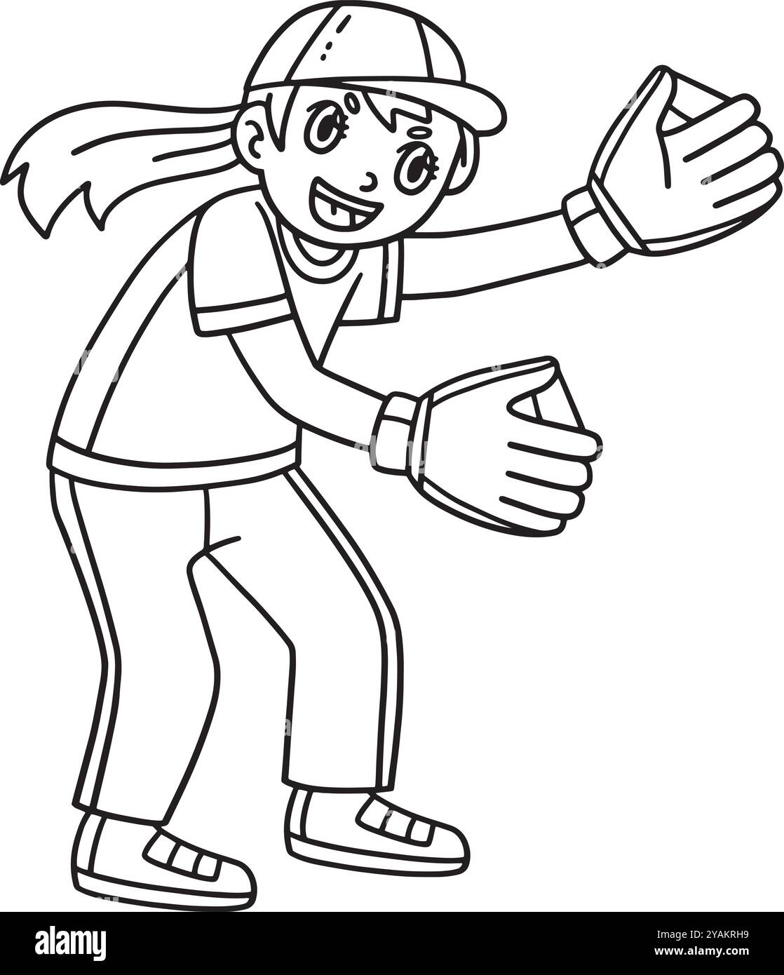 Cricket Female Wicket Keeper Catching Isolated Stock Vector Image & Art ...