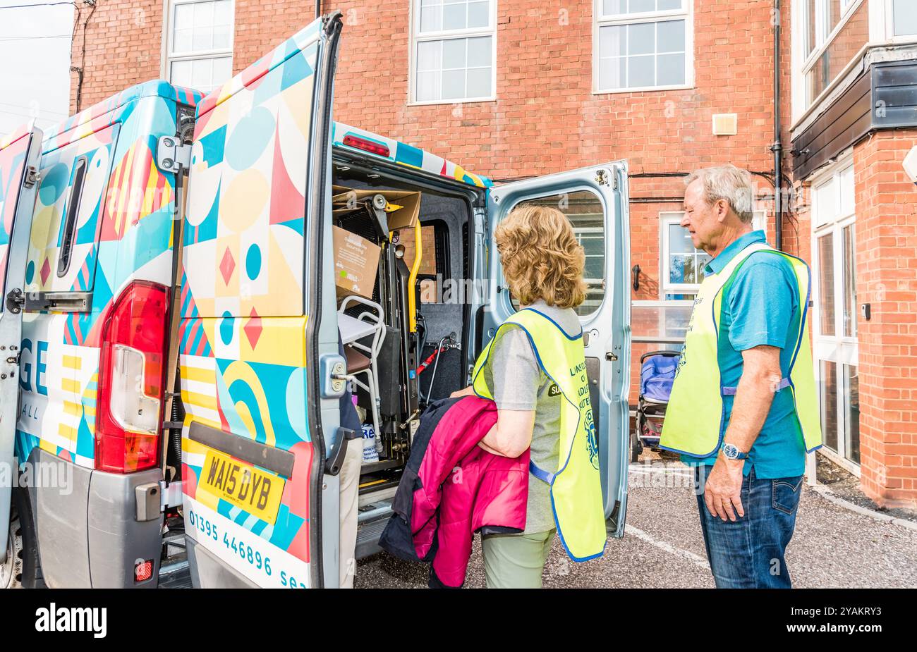 Lions Collecting for the Ukraine War. Loaded Van Stock Photo - Alamy
