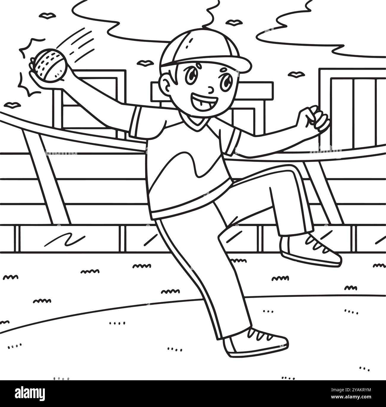 Cricket player catching ball Black and White Stock Photos & Images - Alamy