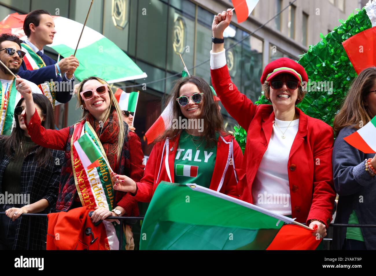 Italian-Americans celebrate as they march up 5th Avenue in the Columbus ...