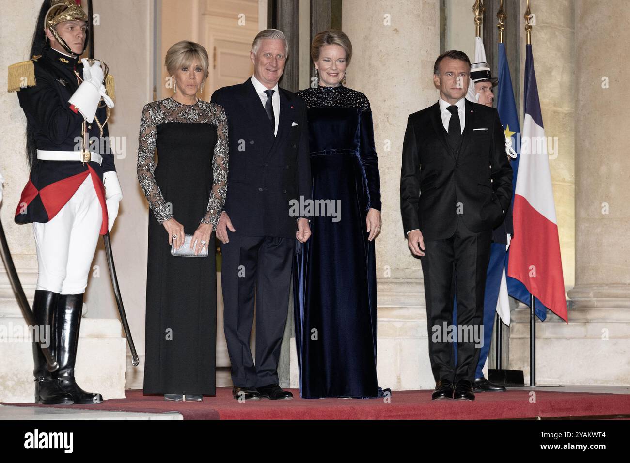 Paris, France. 08th Oct, 2024. France's President Emmanuel Macron and ...