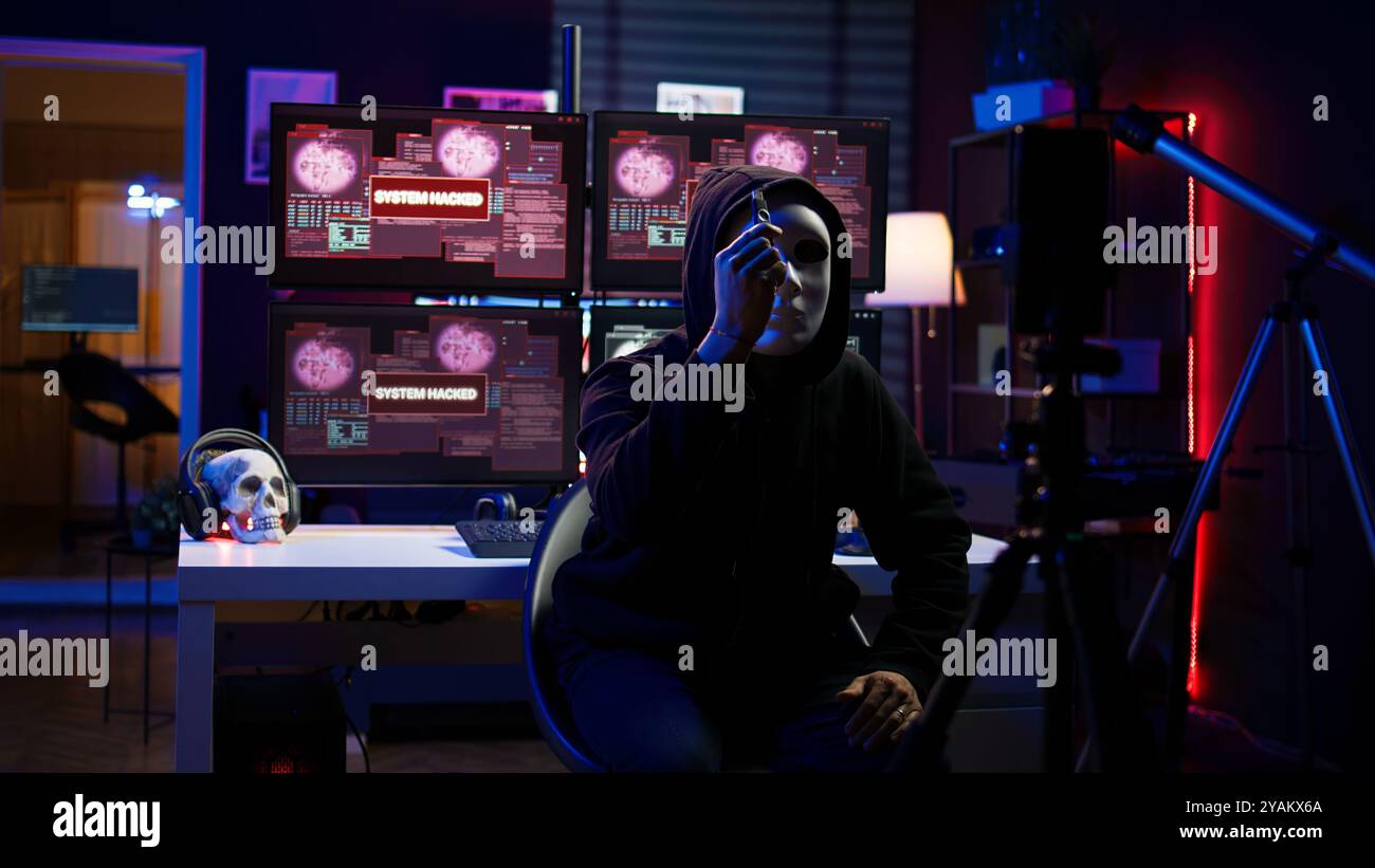 Hacker in hidden base hi-res stock photography and images - Alamy