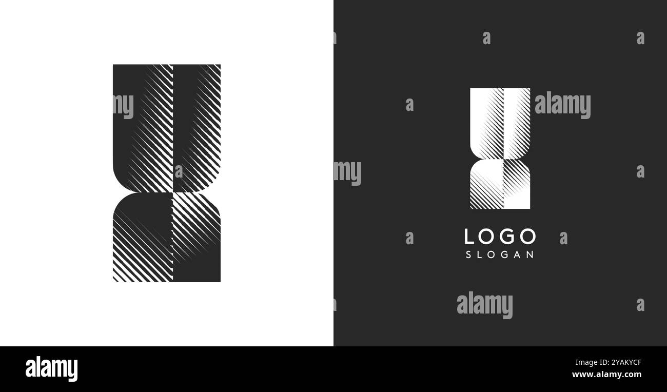 X vector letter. Sharp contrast monogram strike diagonal hatching for ...