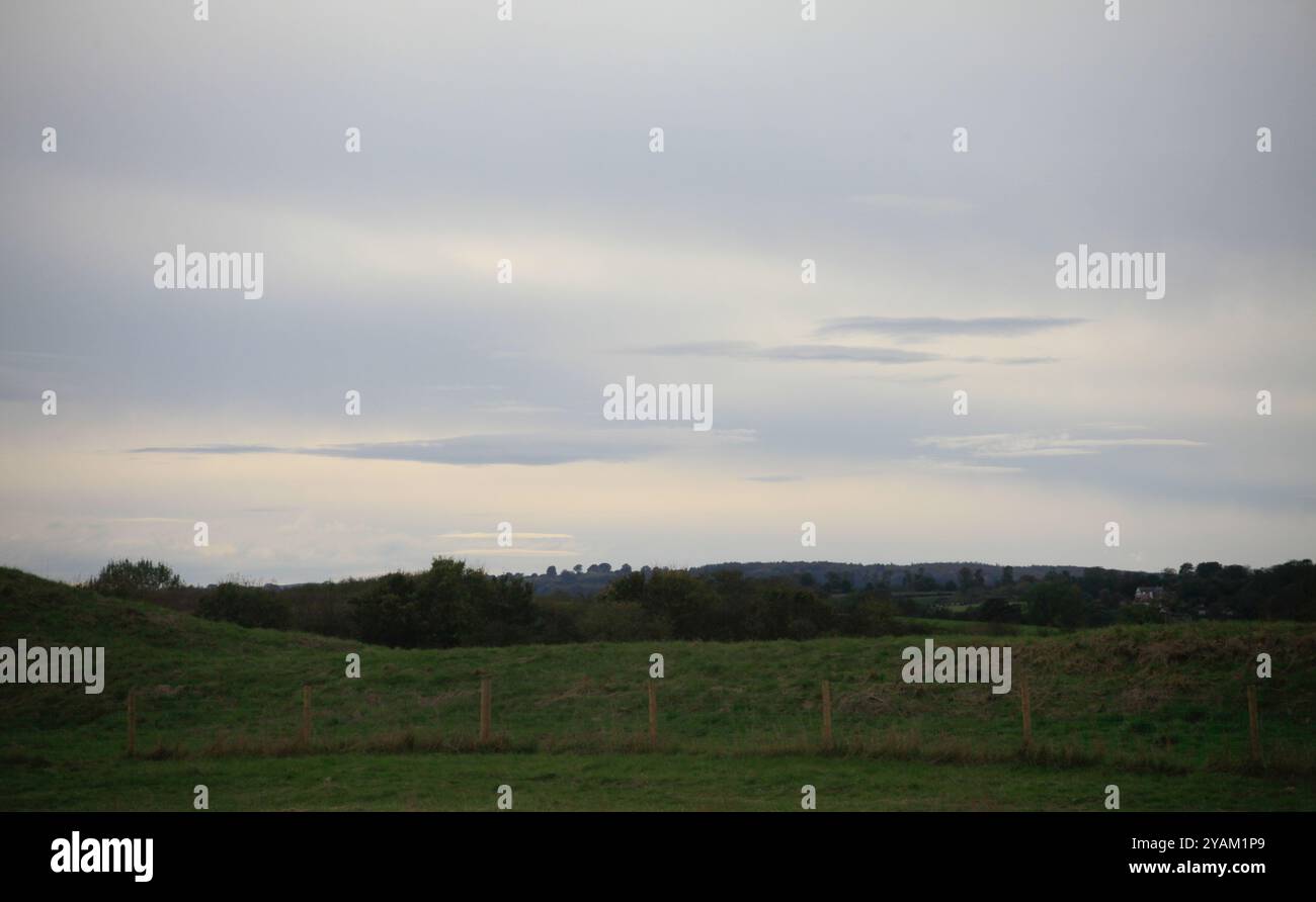 Prehistoric henge monument Thornborough Henges North Yorkshire England ...