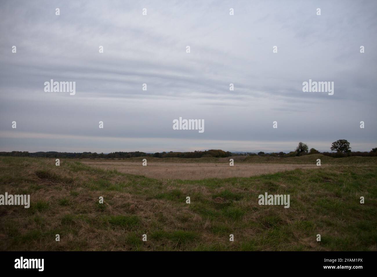 Prehistoric henge monument Thornborough Henges North Yorkshire England ...