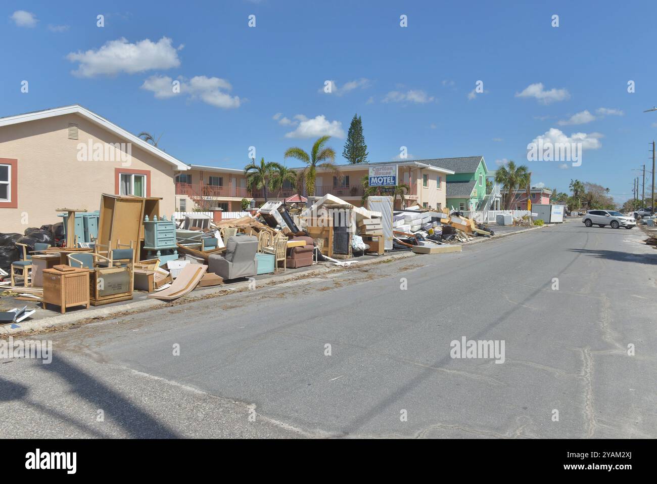St Pete Beach, Florida, USA. 13th Oct, 2024. Debris and damage from Hurricane Milton as U.S ...