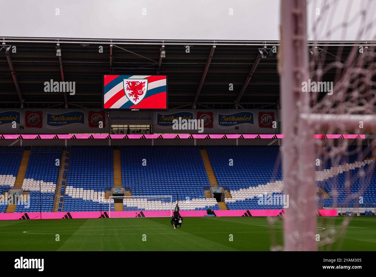 CARDIFF, UK. 14th Oct, 2024. General view during the 2025 UEFA Nations ...