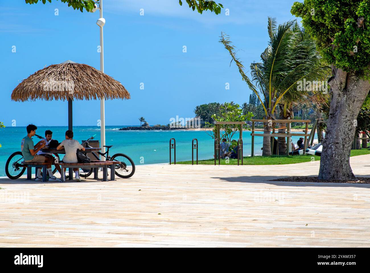Hanging out on Anse Plata Beach (Plage de l'Anse Vata) in Noumea Stock ...
