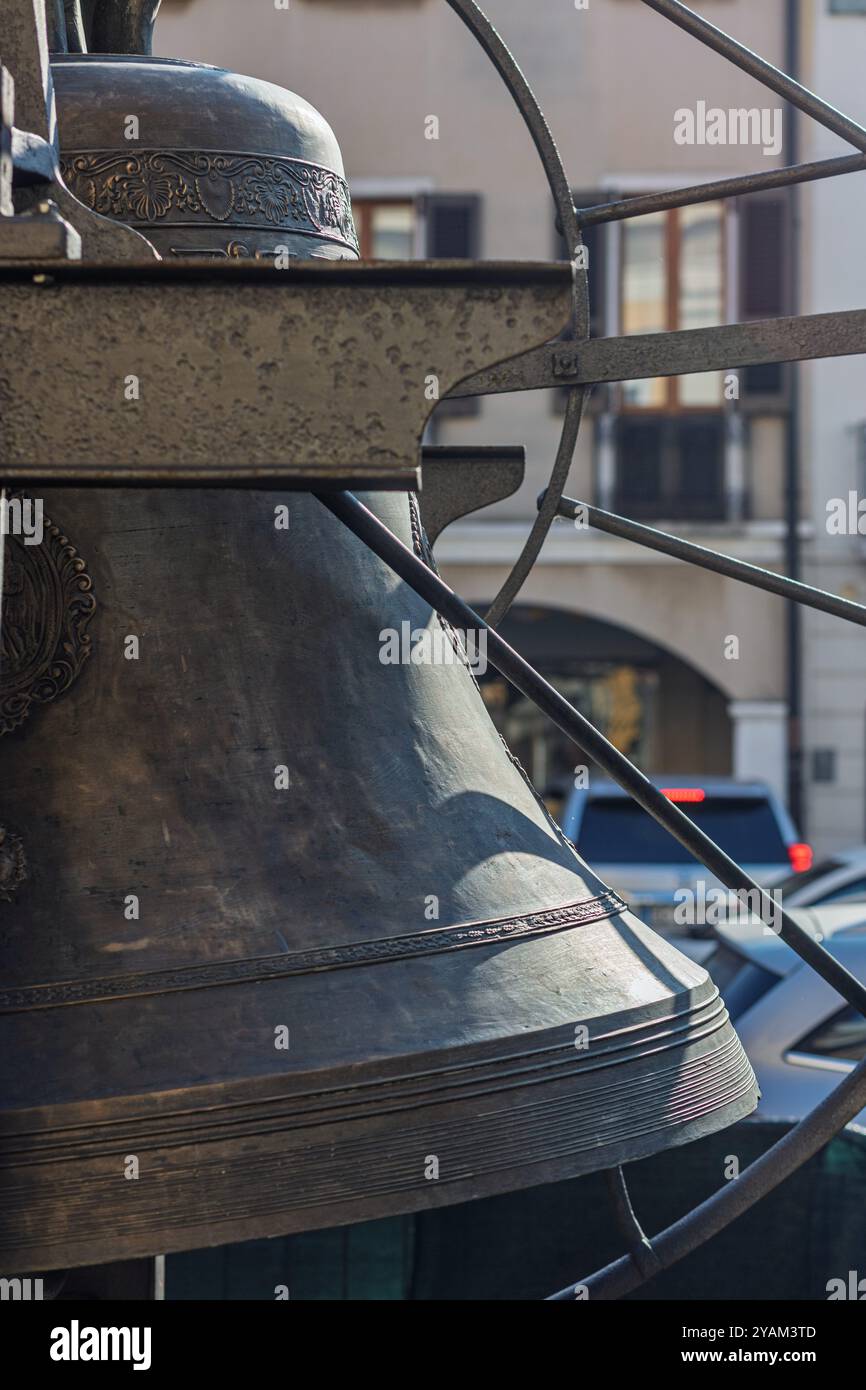 Large bronze bell with welding and joining details of traditional metal ...