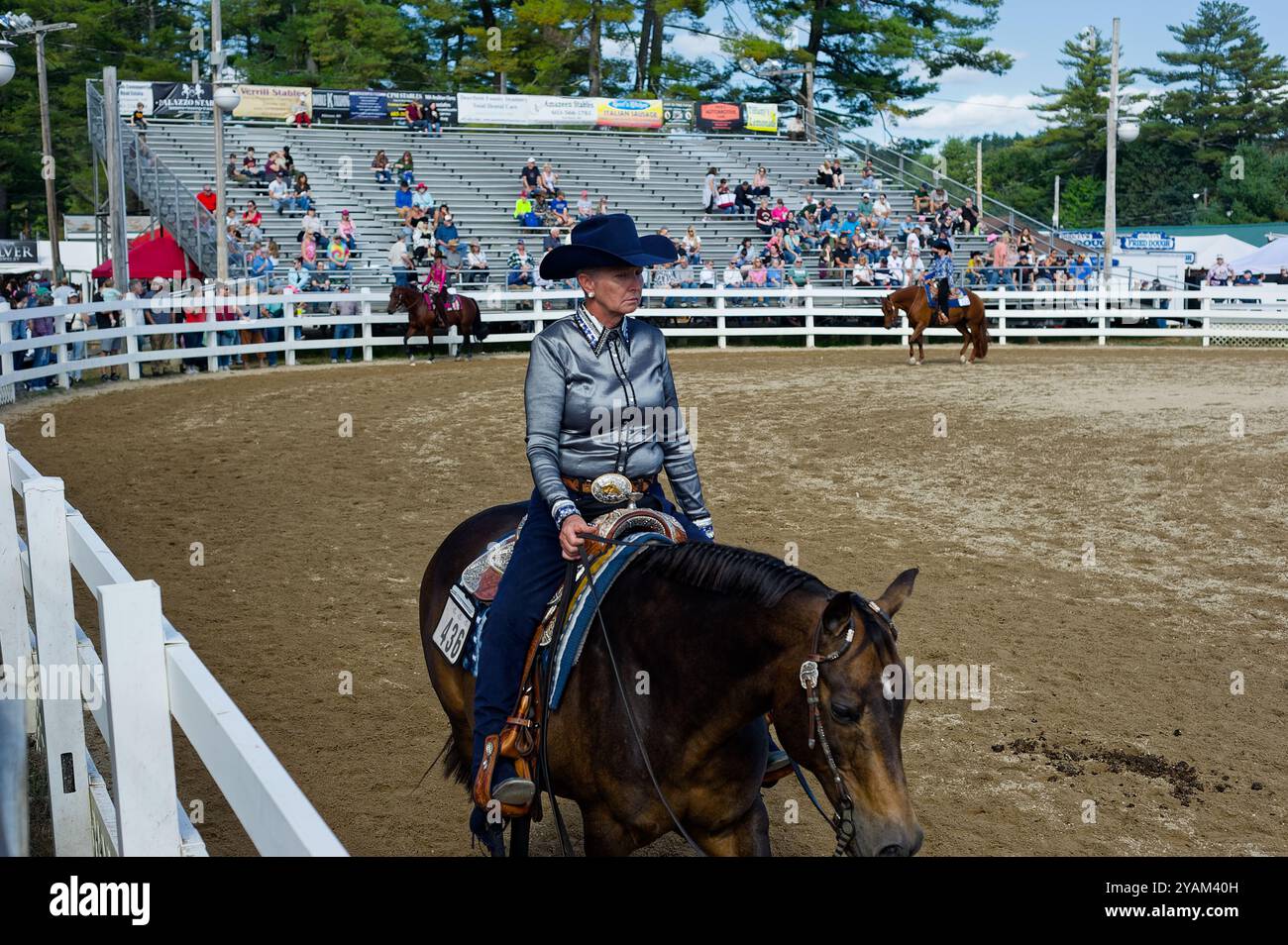2024 Deerfield Fair - New Hampshire. A woman dressed in western gear ...