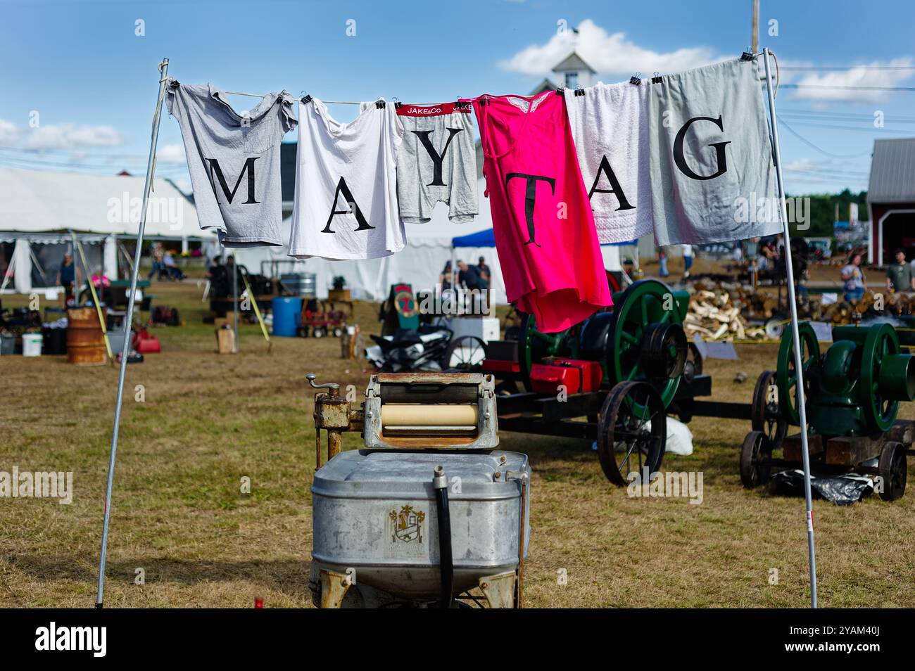 2024 Deerfield Fair - New Hampshire. A vintage washing machine stands ...