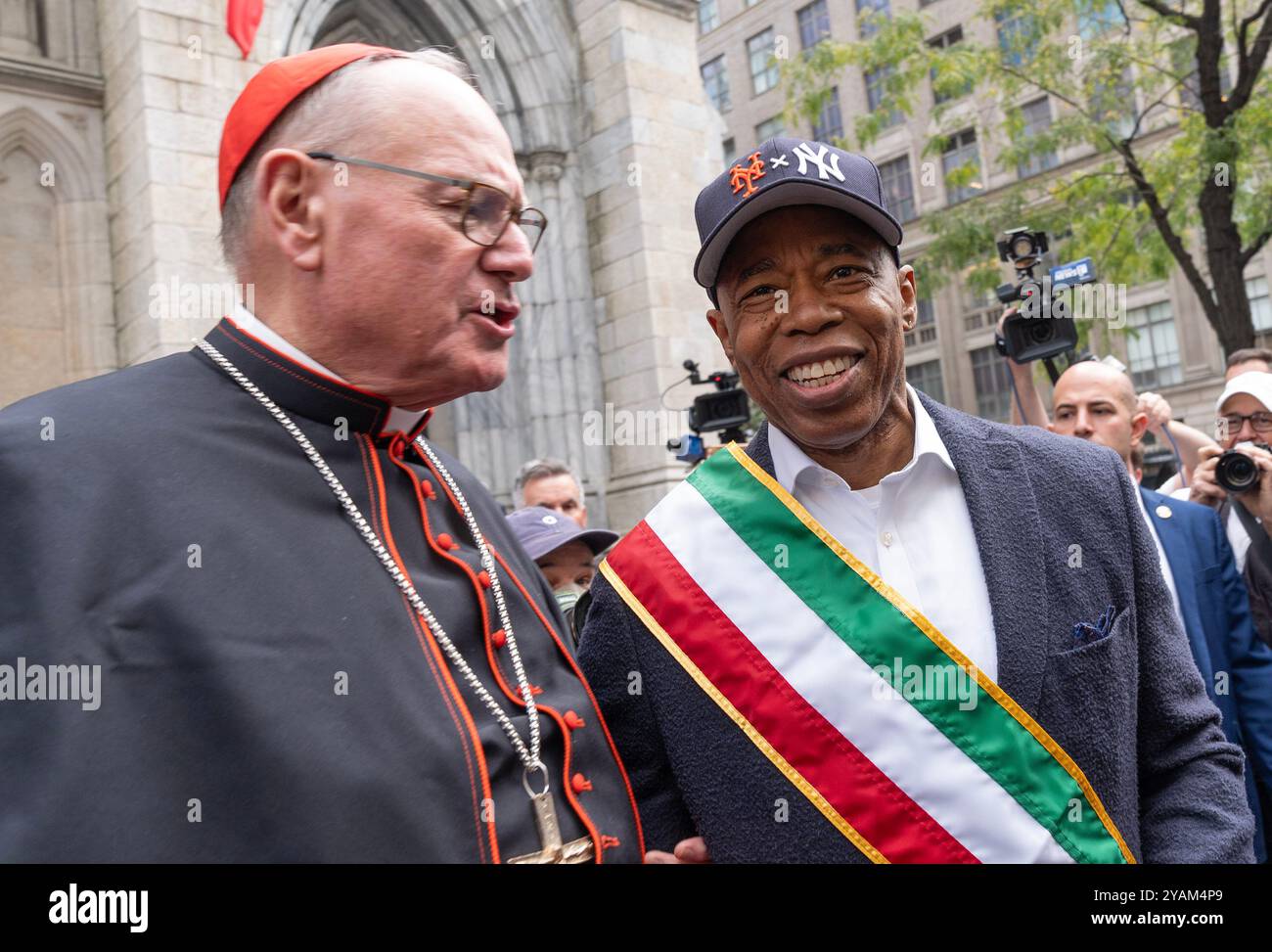 New York, USA. 14th Oct, 2024. Cardinal Timothy Dolan and Mayor Eric ...