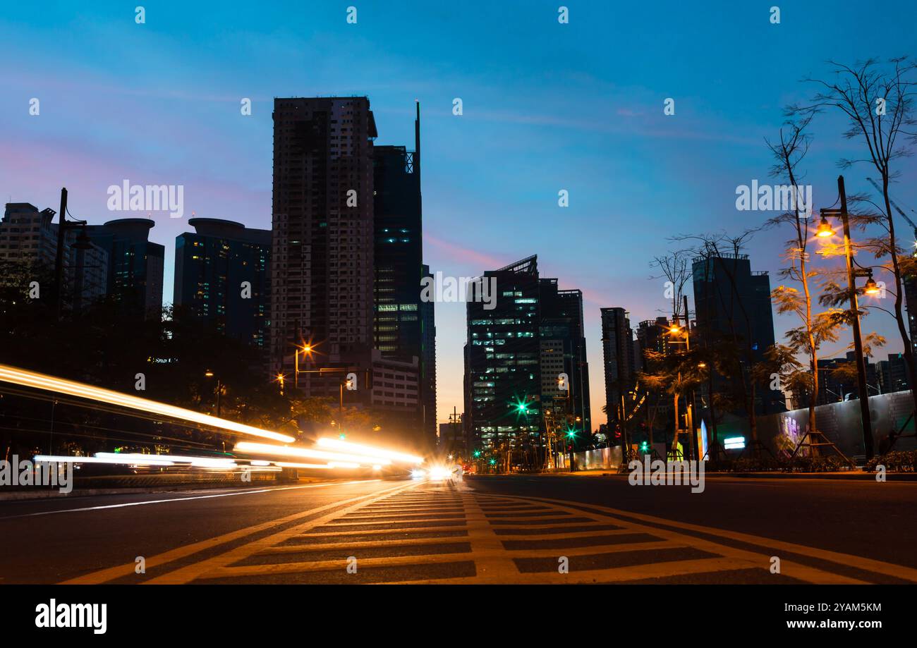 Night street city view Manila, Philippines, Asia Stock Photo - Alamy