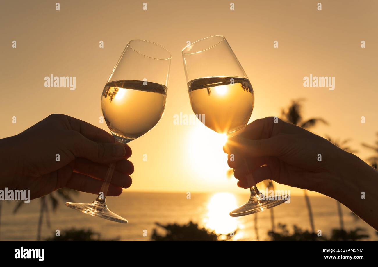 Romantic couple beautiful sunset on hi-res stock photography and images ...