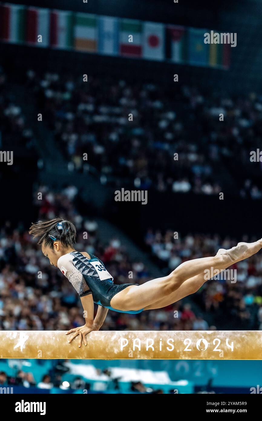 Mana Okamura of Japan during the Women's Gymnastics Team all-around at ...