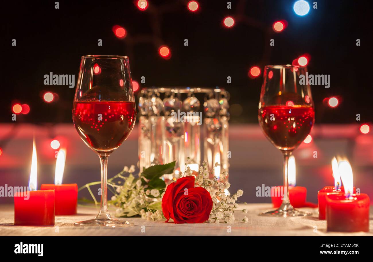 Romantic candlelight dinner Stock Photo - Alamy