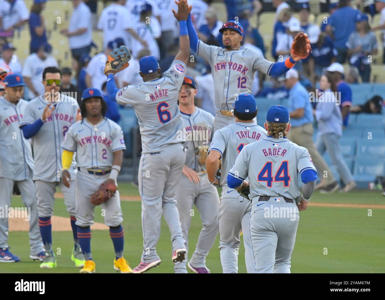 Los Angeles, United States. 14th Oct, 2024. New York Mets players ...