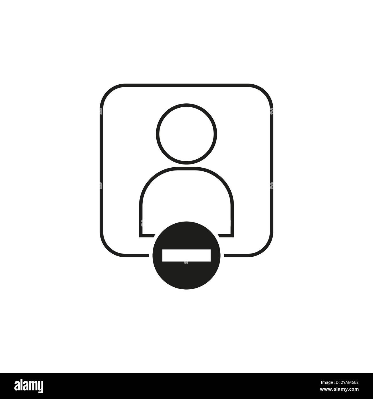 User Block Icon Person Access Denied Account Restriction Symbol Vector Profile Illustration