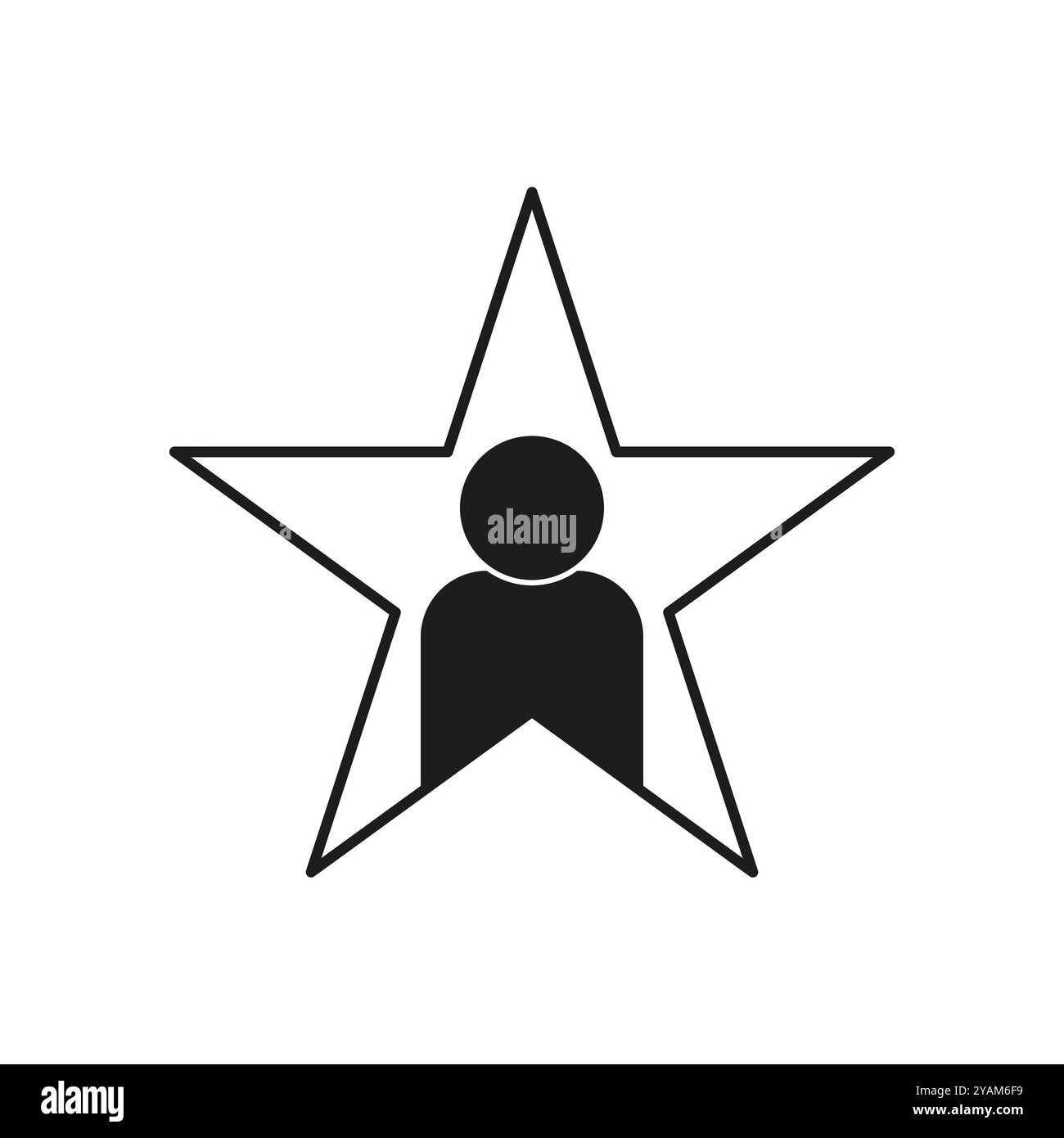Person in star icon. Human achievement symbol. Star figure vector ...