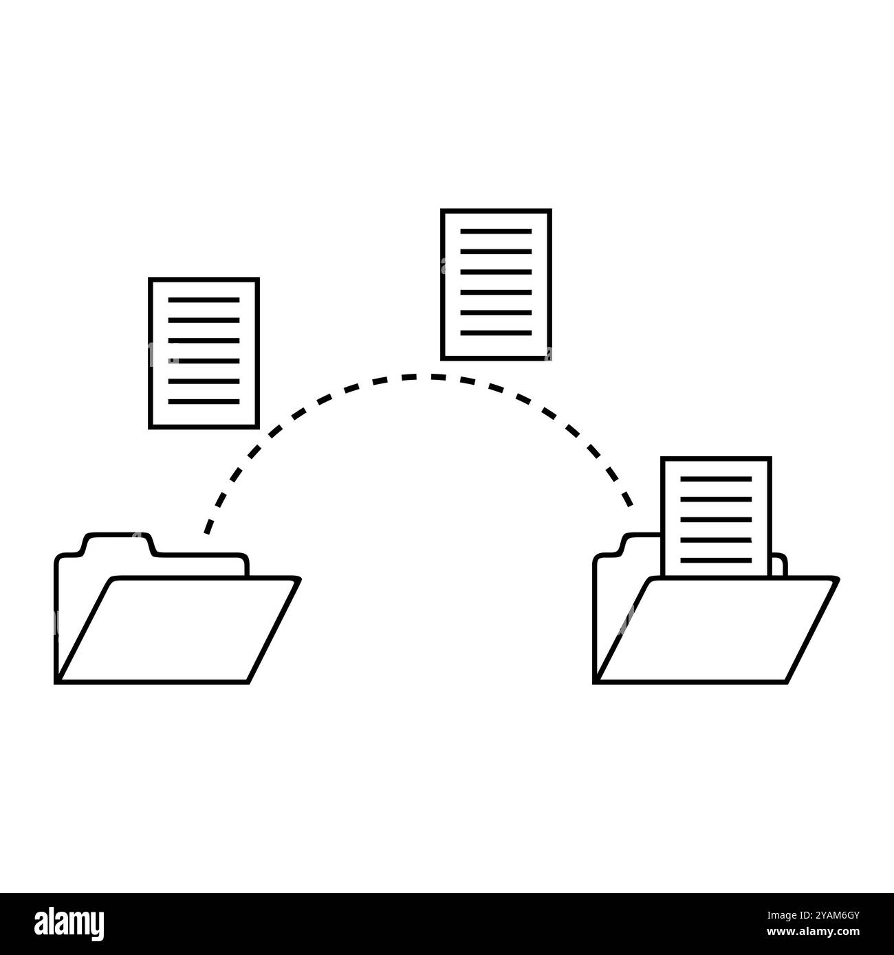 File transfer icon. Documents moving between folders. Dashed line ... File transfer icon. Documents moving between folders. Dashed line ...