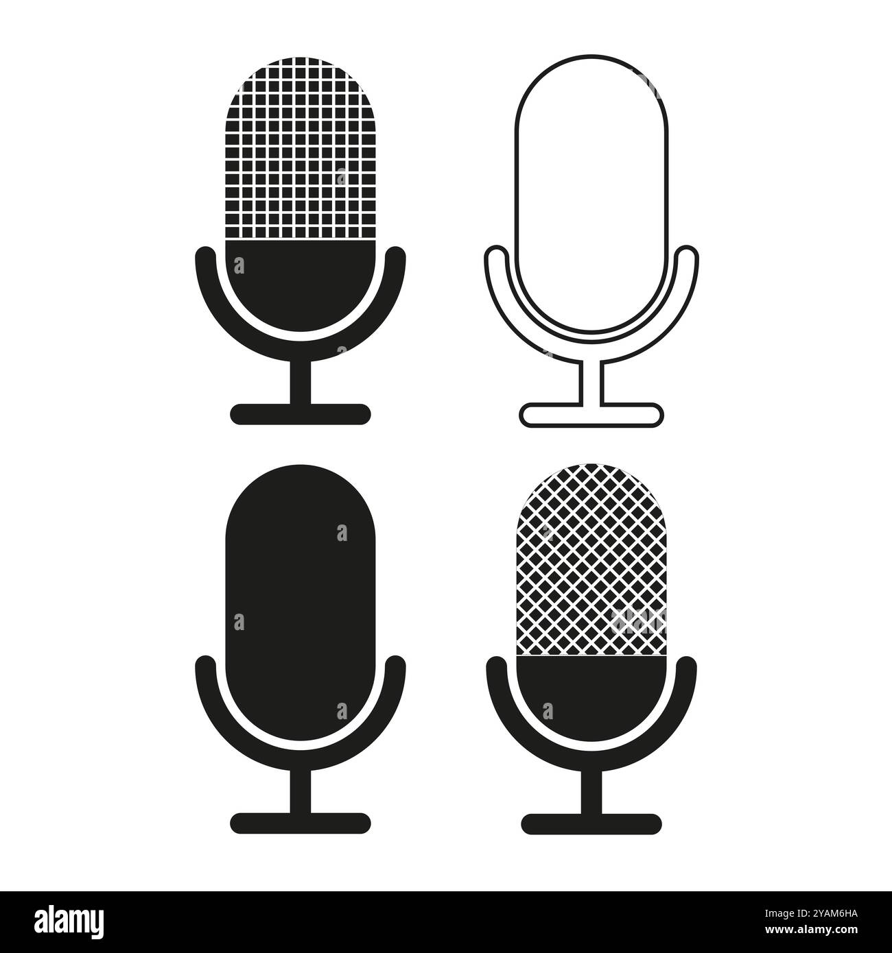 Microphone icon. Audio recording symbol. Sound equipment illustration ...