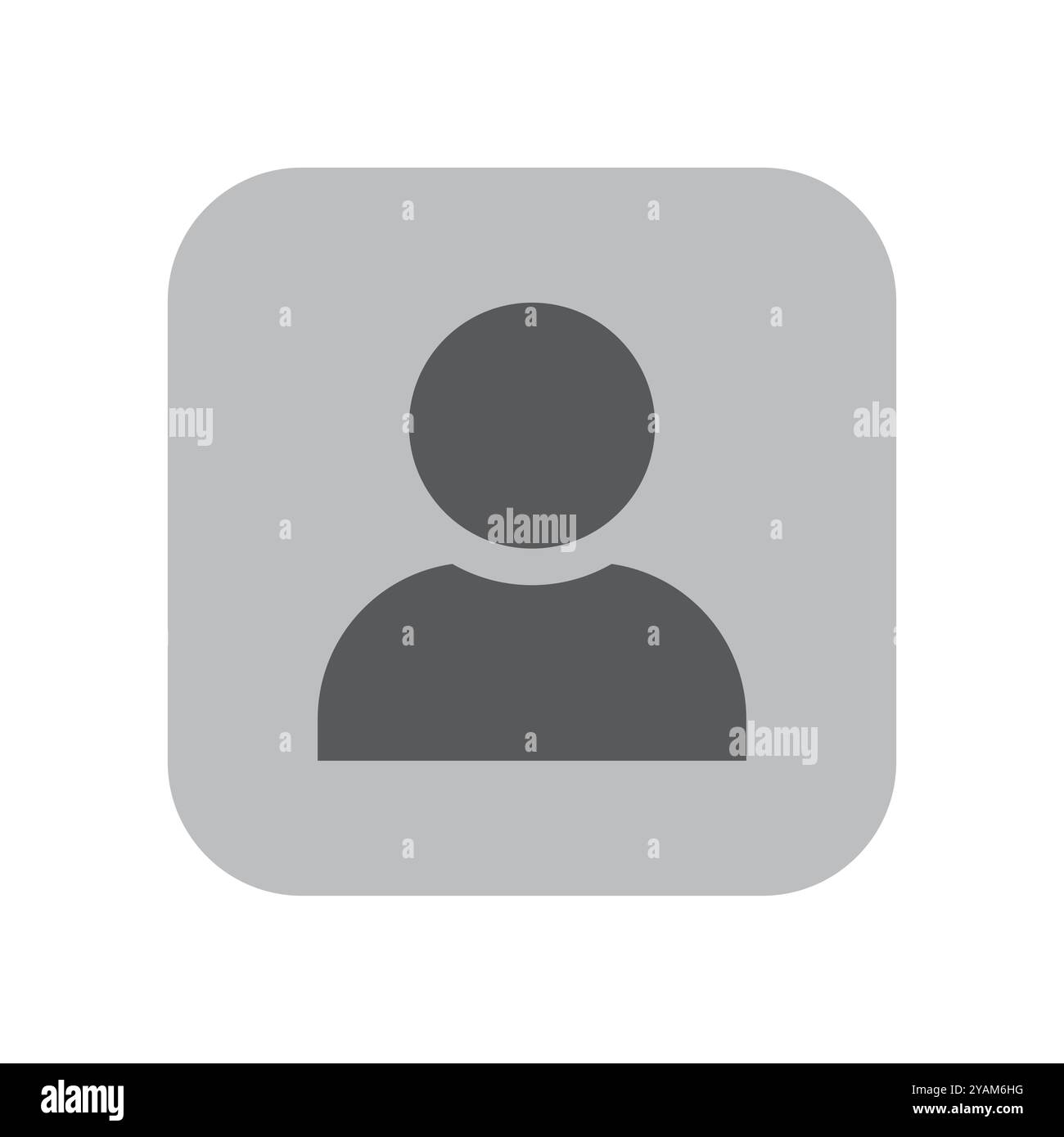 Single gray square with a simple human silhouette inside. Light gray ...