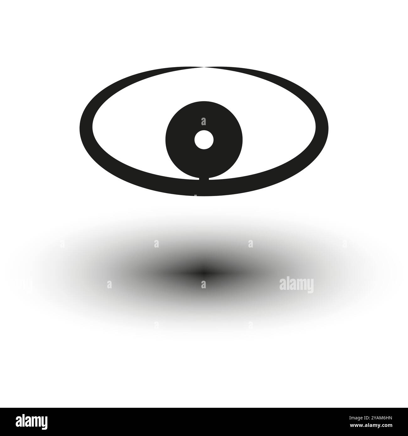 Eye symbol icon. Vision focus vector. Optical graphic design. Shadow ...