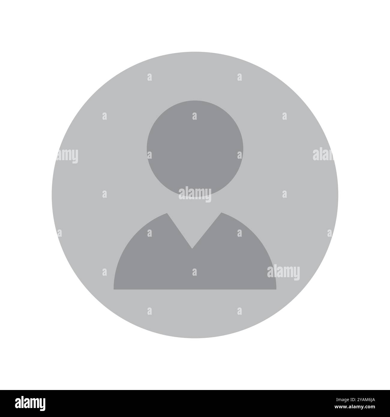 Gray user icon inside circular frame. Simple head and shoulders ...