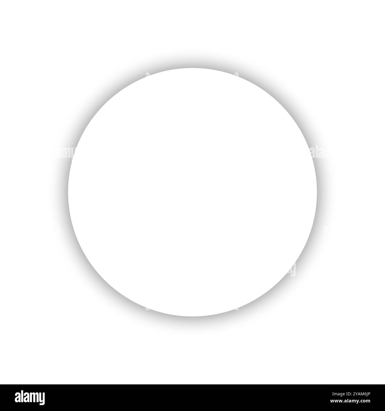 Simple white circle with a soft shadow effect. Represents a button or ...