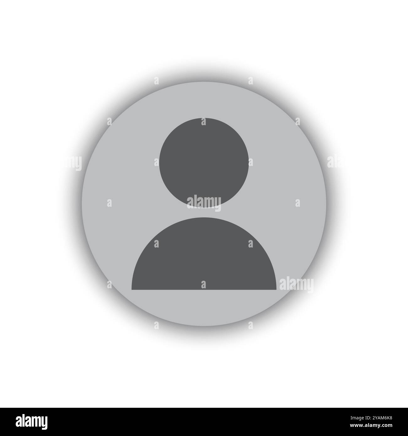 Gray circular user icon. Darker inner silhouette within light gray ...