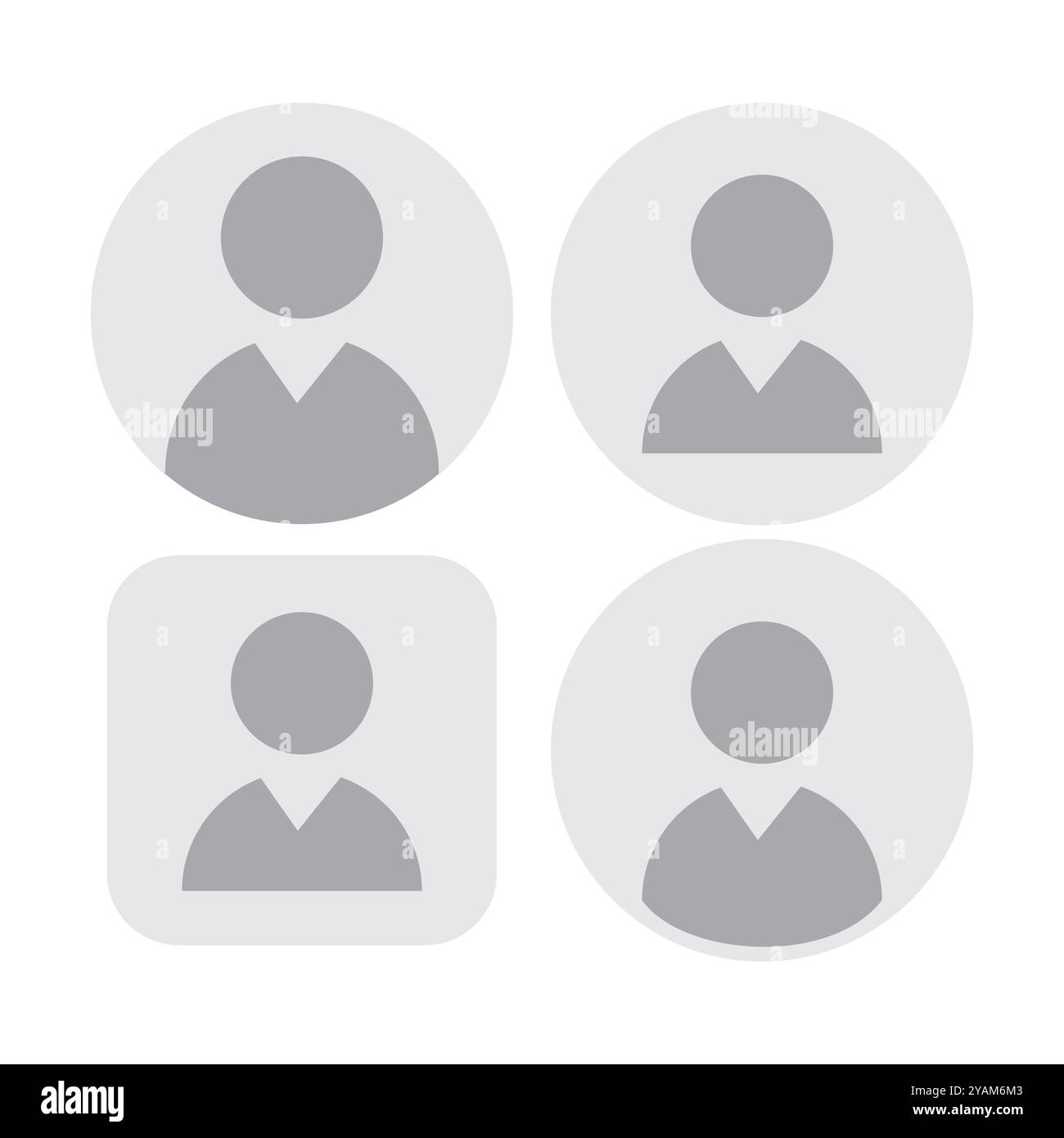 Gray circular user icon with head and shoulders silhouette. Represents ...