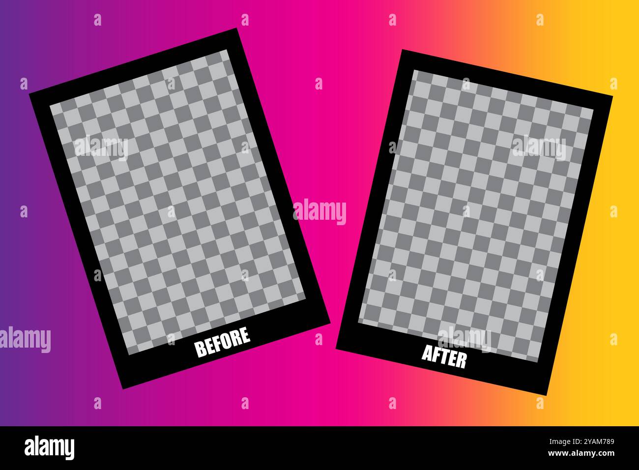 Before and after frames. Gradient background design. Transparent ...