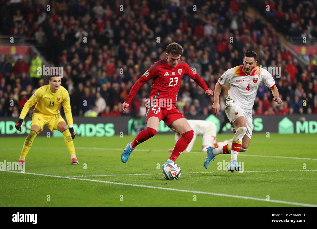 CARDIFF, UK. 14th Oct, 2024. Wales' Nathan Broadhead during the 2025 ...