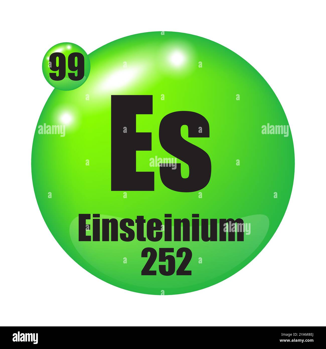 Einsteinium icon. Es chemical element. Atomic number 99. Mass 252 ...
