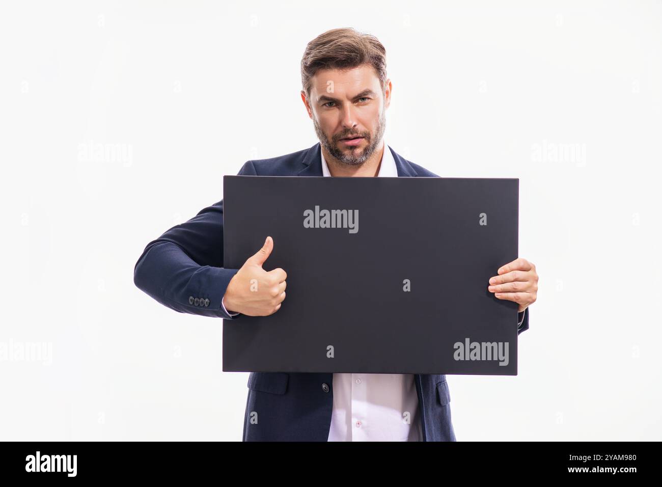 Good choice, recommend like concept with copy space. Man holds the ...
