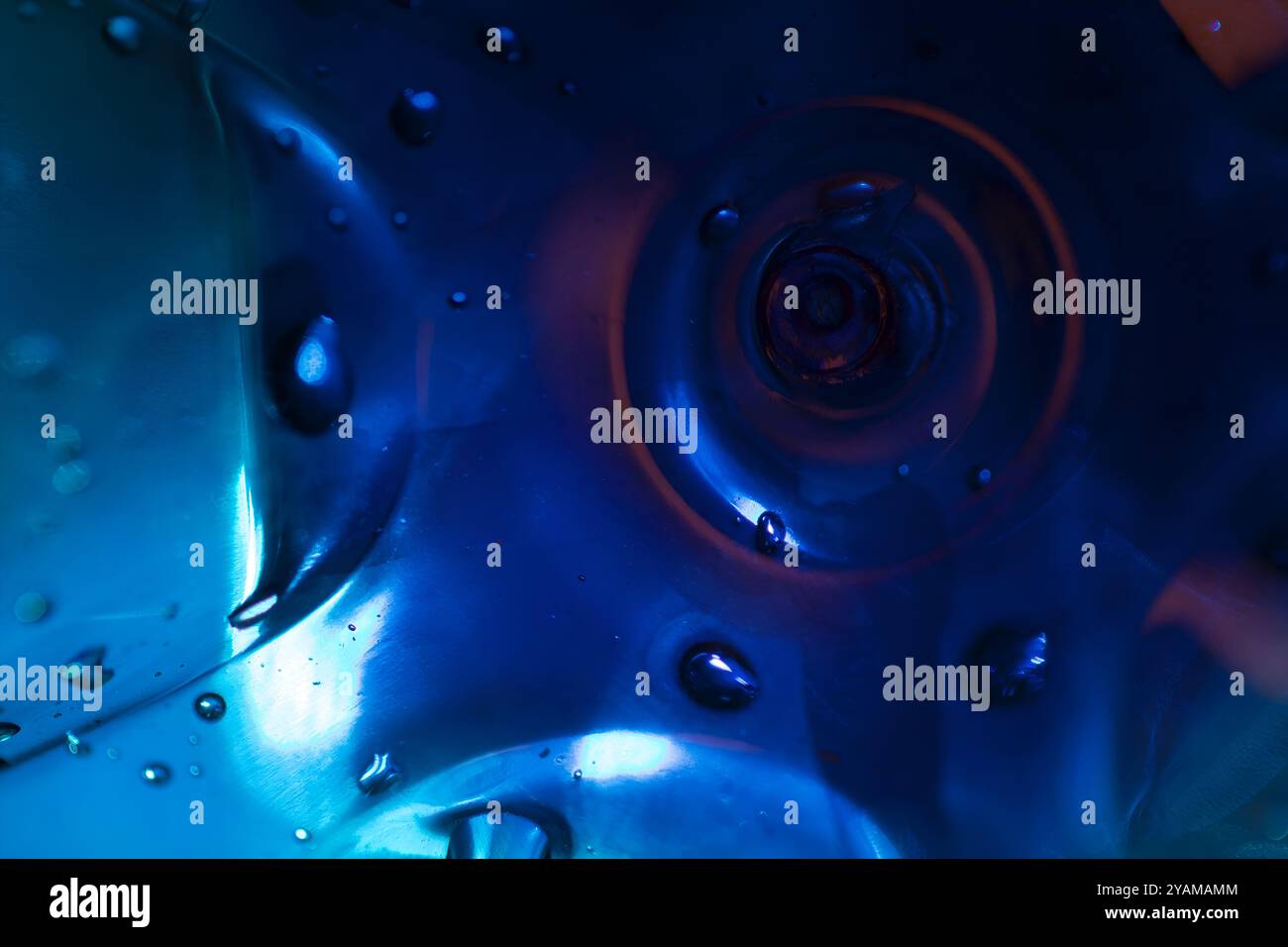 Abstract Blue Liquid Surface with Droplets Stock Photo - Alamy