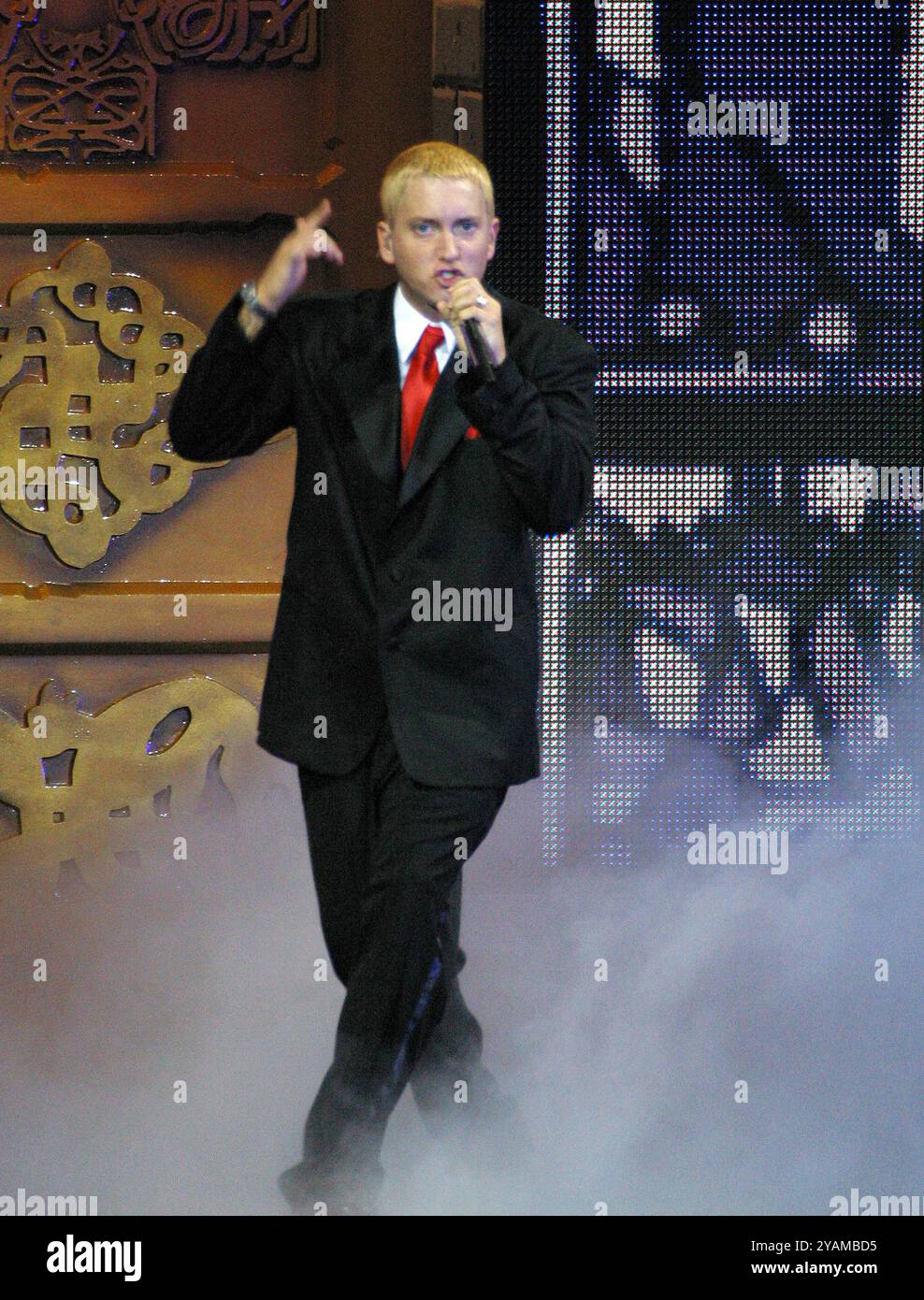 EMINEM performing at The Tweeter Center on August 6, 2005. Photo by ...