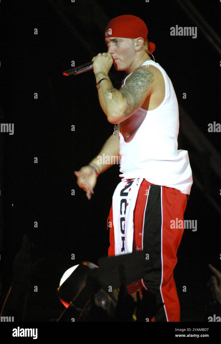 EMINEM performing at The Tweeter Center on August 6, 2005. Photo by ...