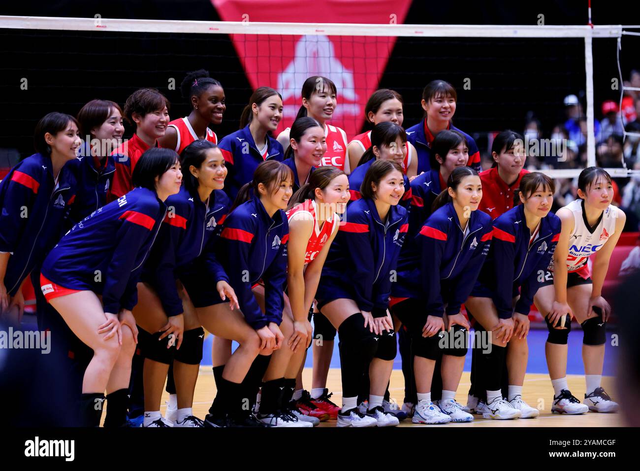 Kanagawa, Japan. 12th Oct, 2024. NECNEC Red Rockets Kawasaki team group ...