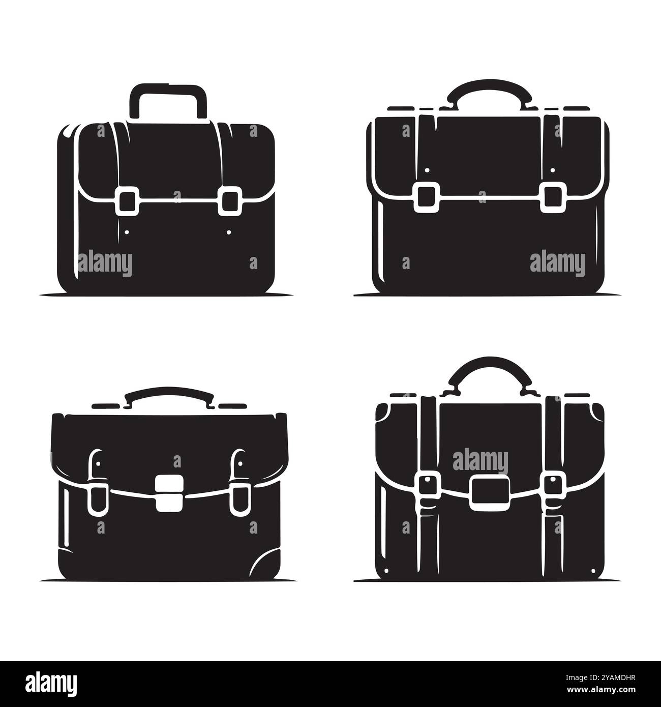 Set of briefcases silhouette vector on a white background Stock Vector Image & Art - Alamy