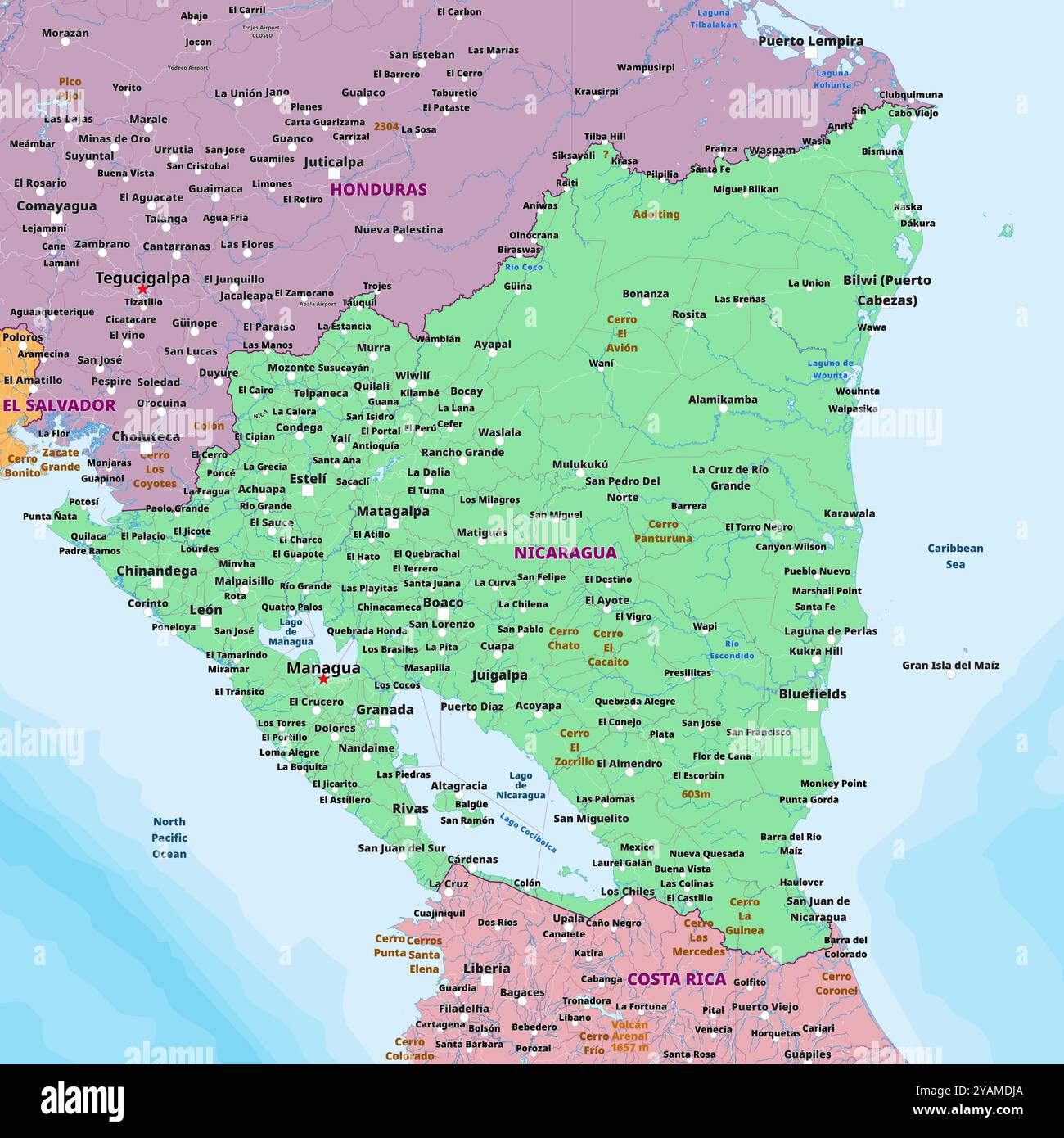 Simple political map of Nicaragua Stock Vector Image & Art - Alamy