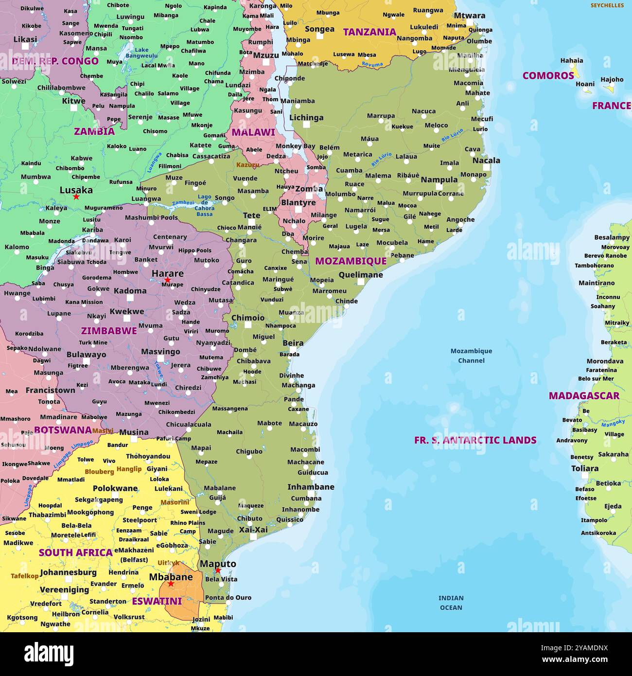 Simple political map of Mozambique Stock Vector Image & Art - Alamy