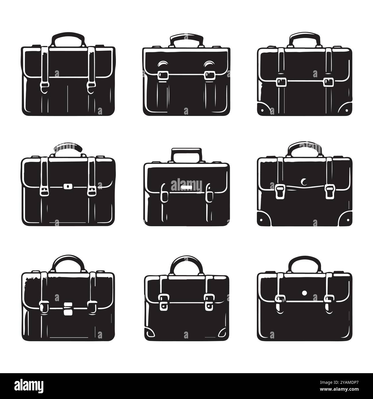 Set of briefcases silhouette vector on a white background Stock Vector Image & Art - Alamy