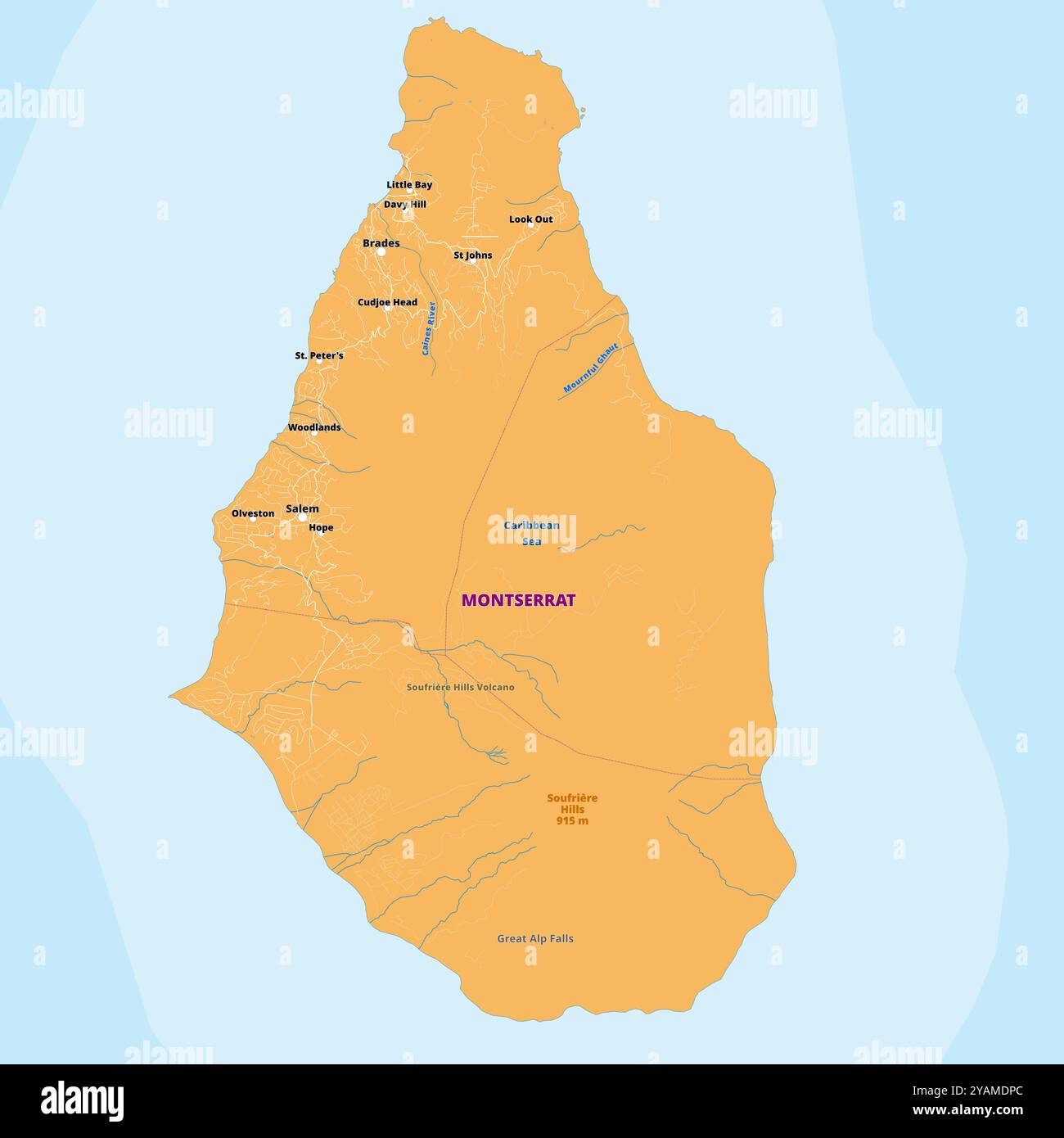 Simple political map of Montserrat Stock Vector Image & Art - Alamy
