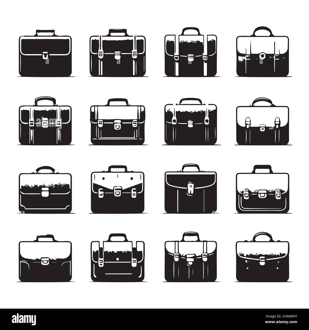 Set of briefcases silhouette vector on a white background Stock Vector ...