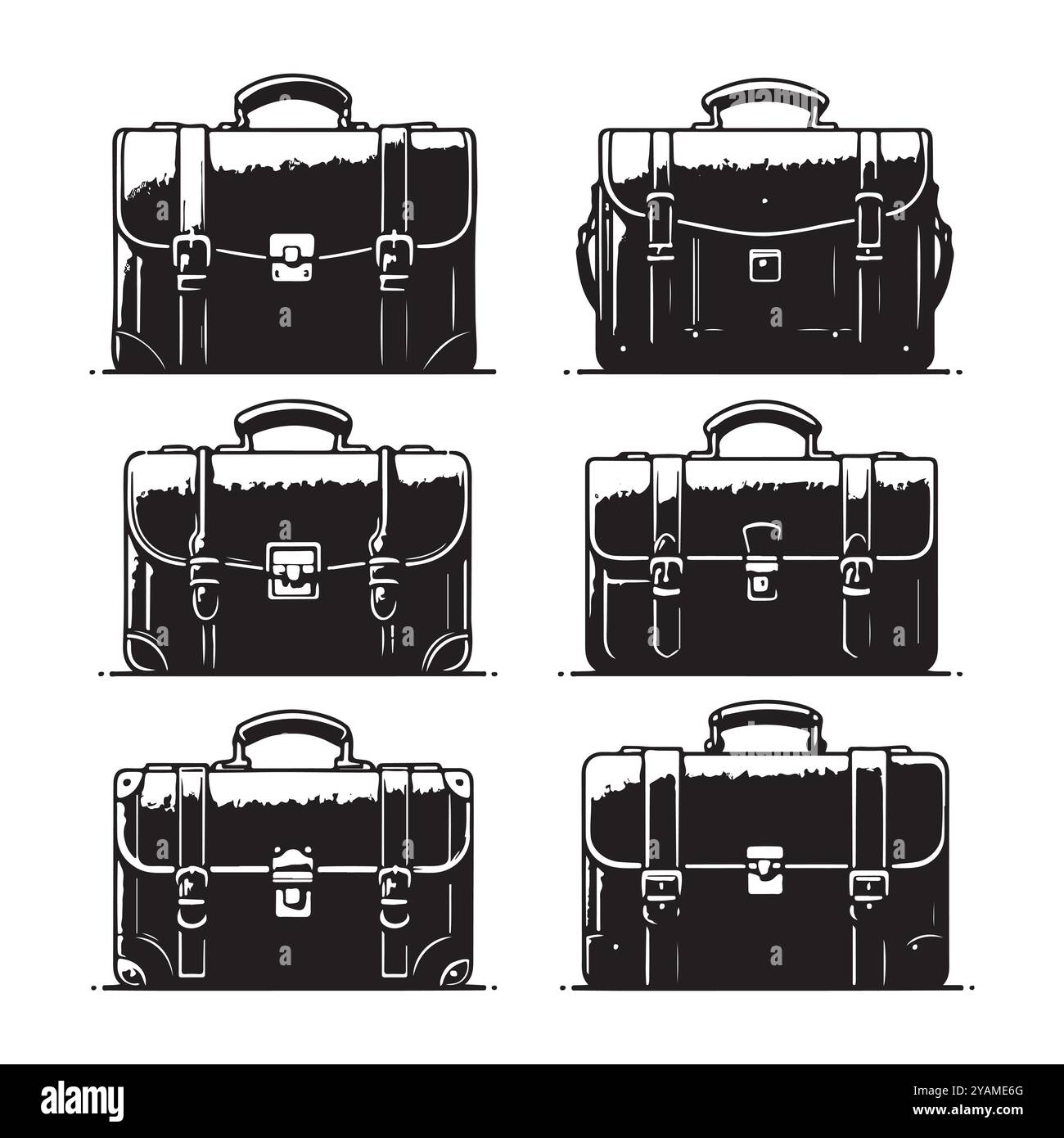 Set of briefcases silhouette vector on a white background Stock Vector ...