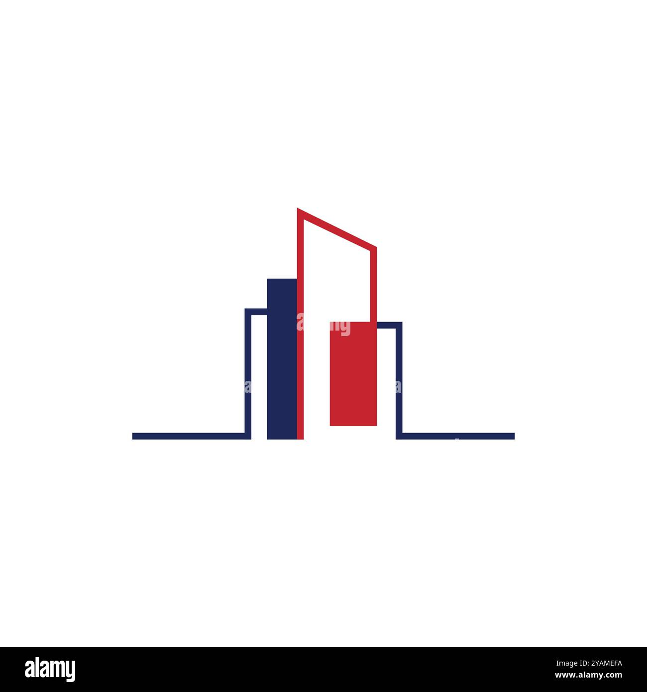 Line abstract building shape Real estate logo template vector. Real ...