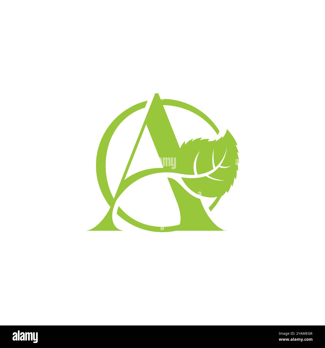 Letter A with leaf logo. Initial eco logo design. Eco-friendly, ecology ...